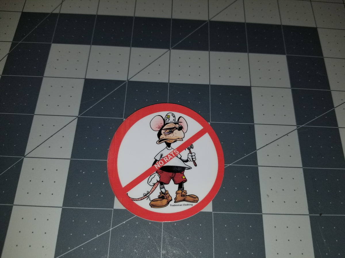 NO RATS!!! Sticker – TradesmanClothing